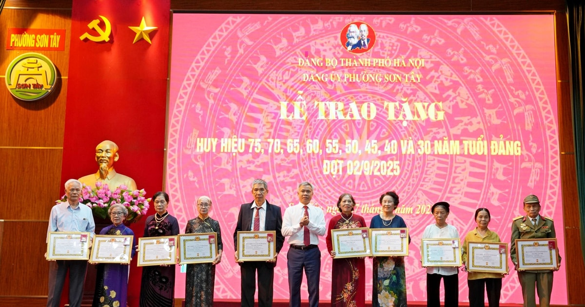 Phường Sơn Tây trao tặng, truy tặng 123 Huy hiệu Đảng dịp kỷ niệm 80 ...